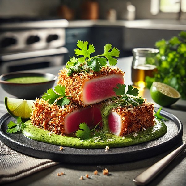 Shell’s Kitchen with Chef Garden Clam’Sea: Coconut Crusted Tuna with ...