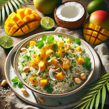 Shell’s Kitchen with Chef Garden Clam’Sea: Tropical Mango Coconut Rice ...