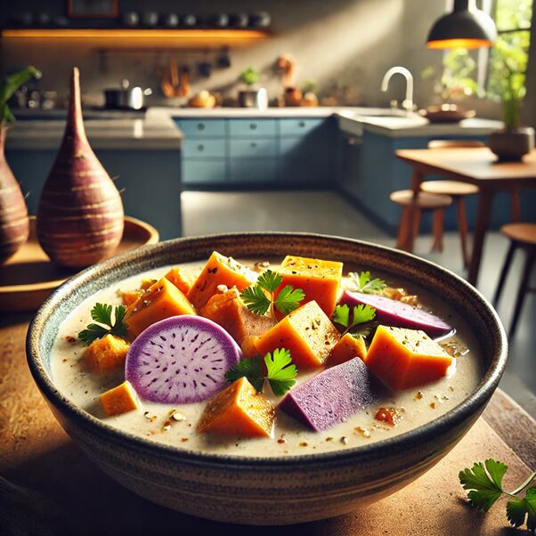 Shell’s Kitchen with Chef Garden Clam’Sea: Taro and Sweet Potato Soup ...